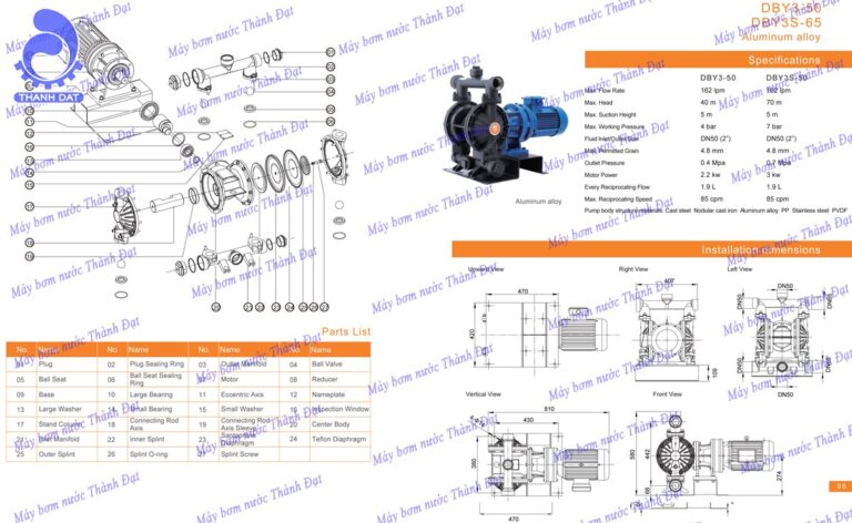 Máy bơm màng điện Godo DBY3S-50 | Giá máy bơm màng điện Godo